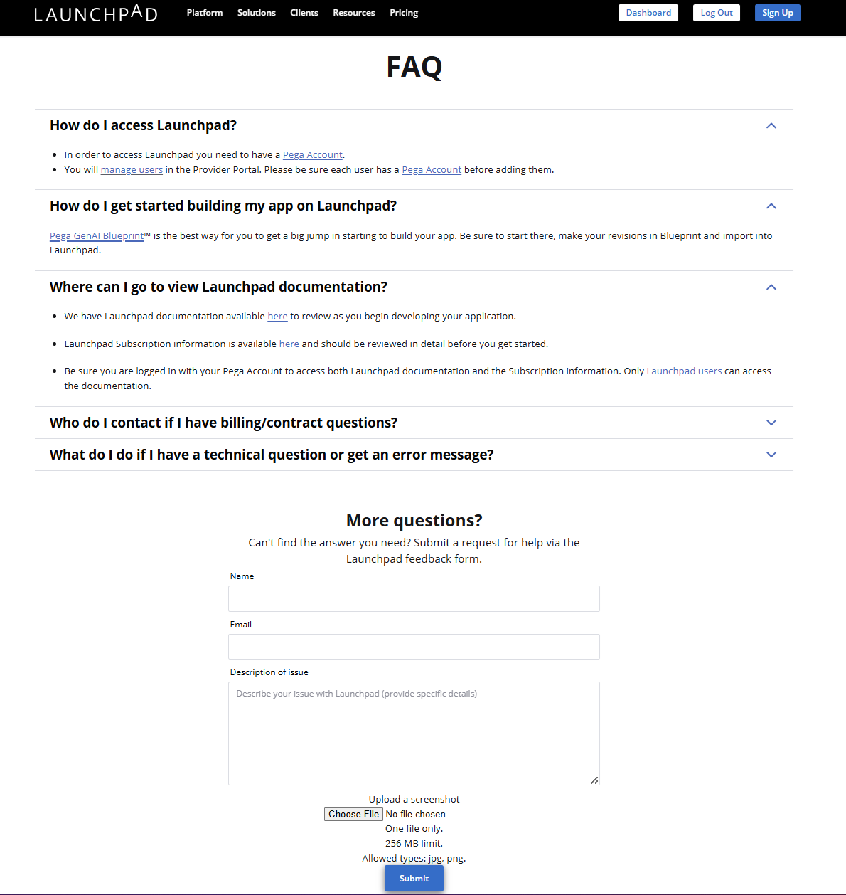pega launchpad: "We couldn't find any launchpads associated with your account. Please try again ...